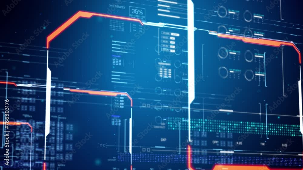 Abstract background Video overlay Futuristic HUD Head up display ...
