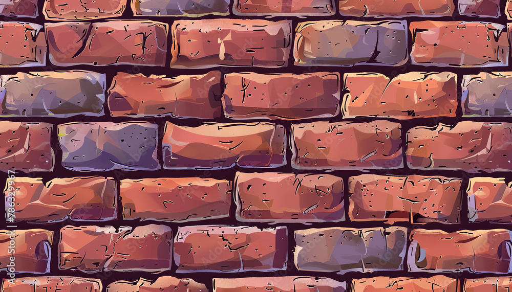 brick wall texture seamless for background vector , cartoon ...