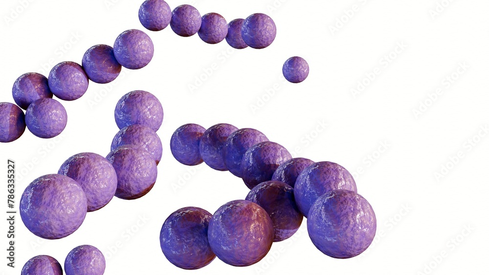 3d rendering of streptococcus, is spherical bacterium that belong to ...