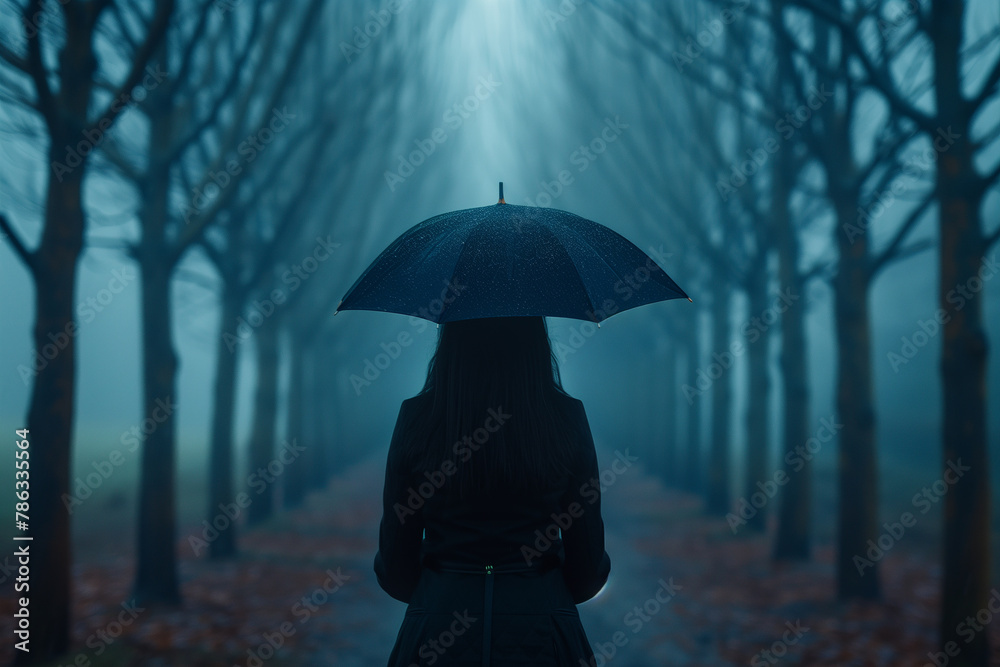 Feelings of depression, sadness, loneliness, melancholy. Blue Monday ...