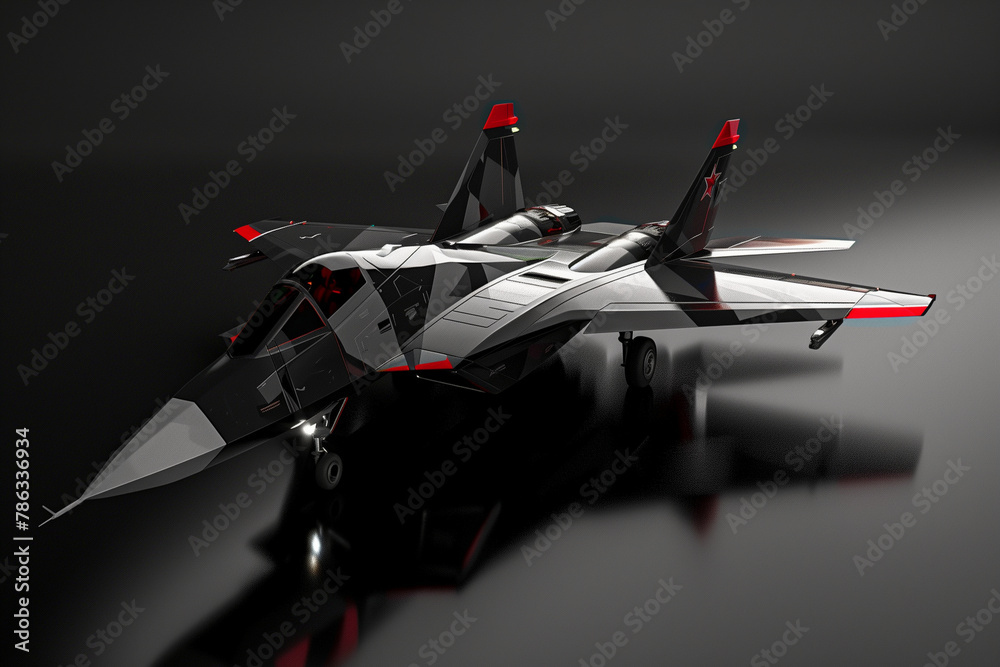 digital models of fighter jets, highlighting the sleek and ...