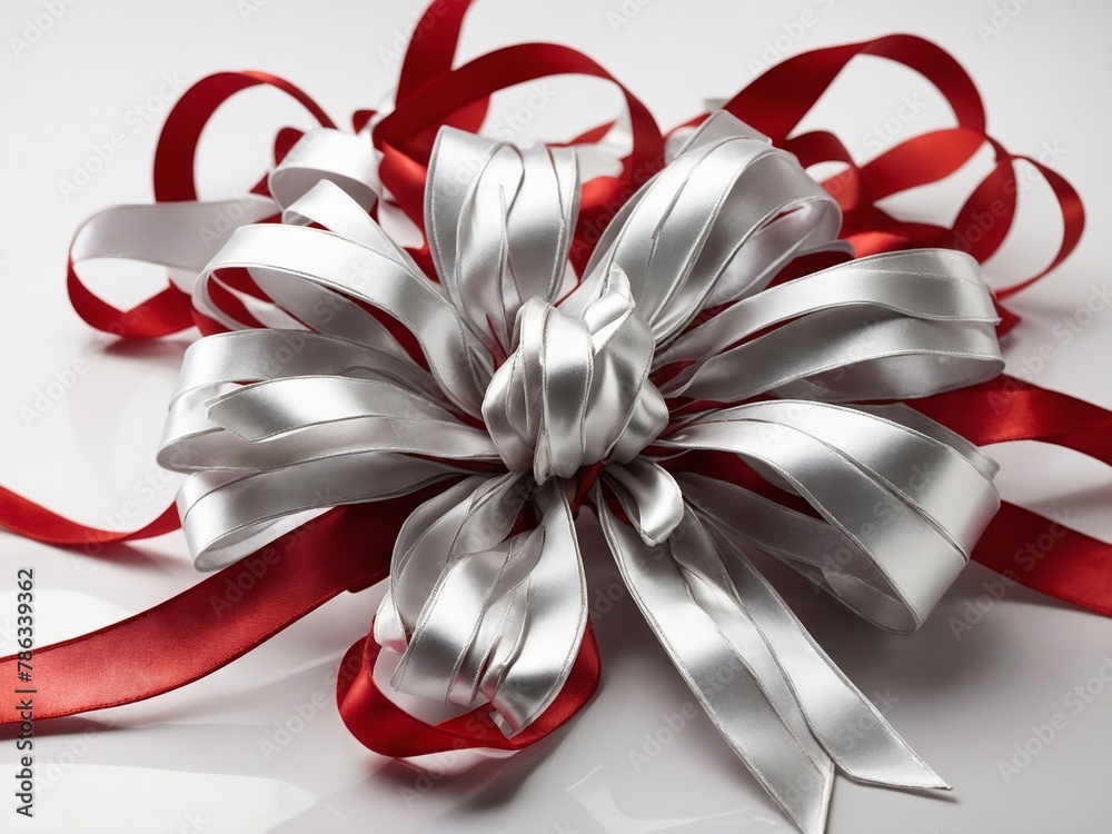 Large, intricate silver bow takes center stage in this image ...