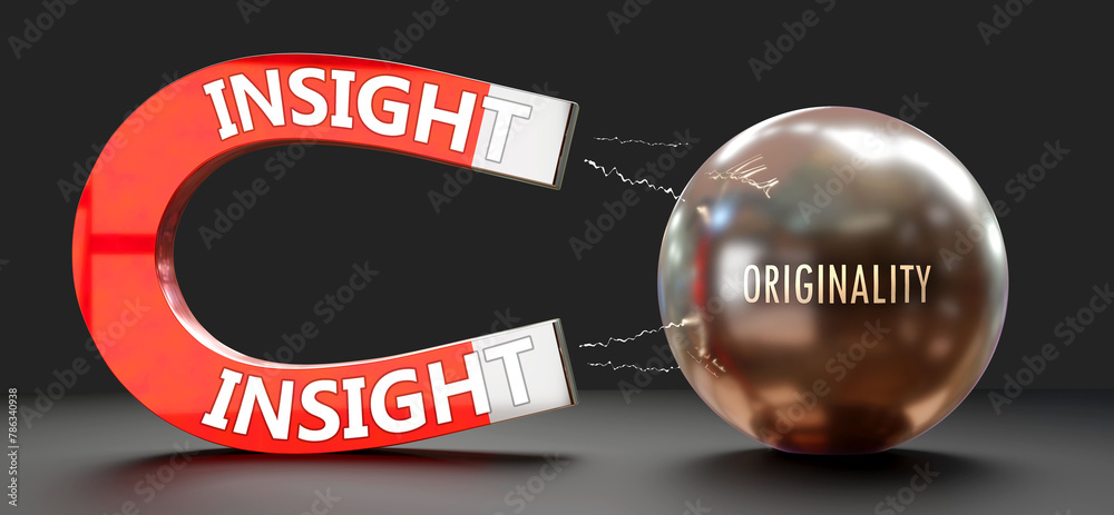 Insight attracts Originality. A metaphor showing insight as a big ...