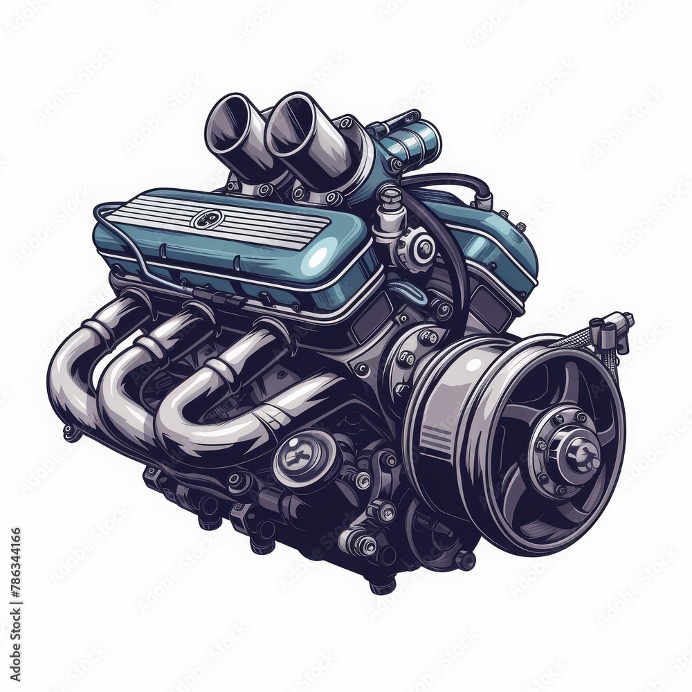 engine logo vector illustration of cartoon car motor vehicle engine ...
