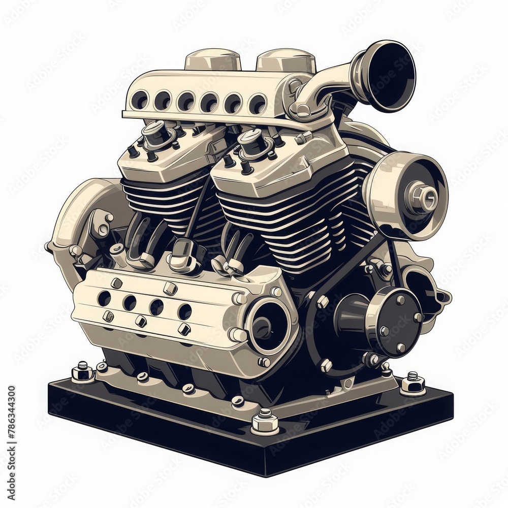 engine logo vector illustration of cartoon car motor vehicle engine ...