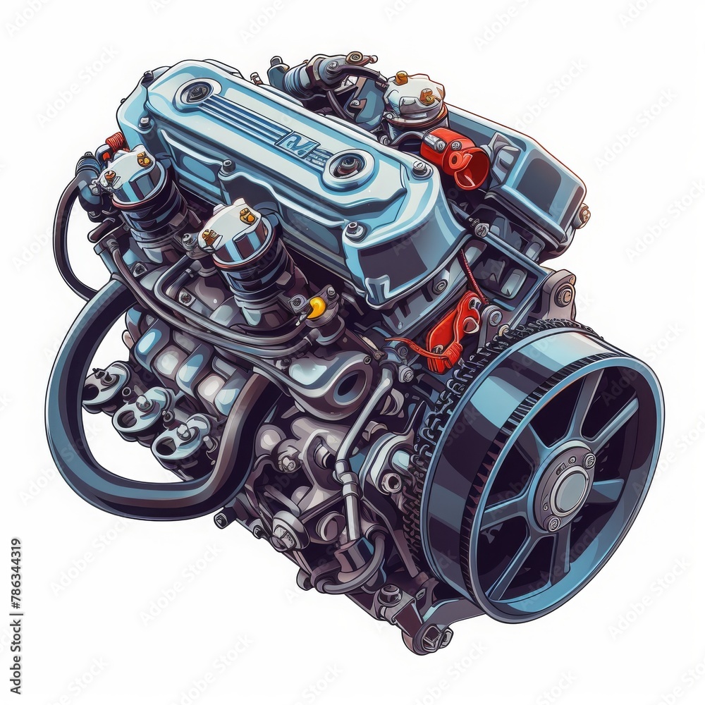 engine logo vector illustration of cartoon car motor vehicle engine ...