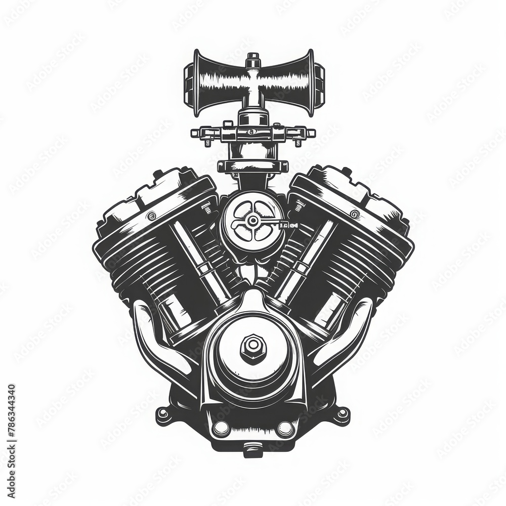 engine logo vector illustration of cartoon car motor vehicle engine ...