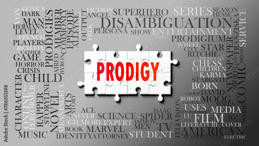 Prodigy as a complex subject, related to important topics. Pictured as ...