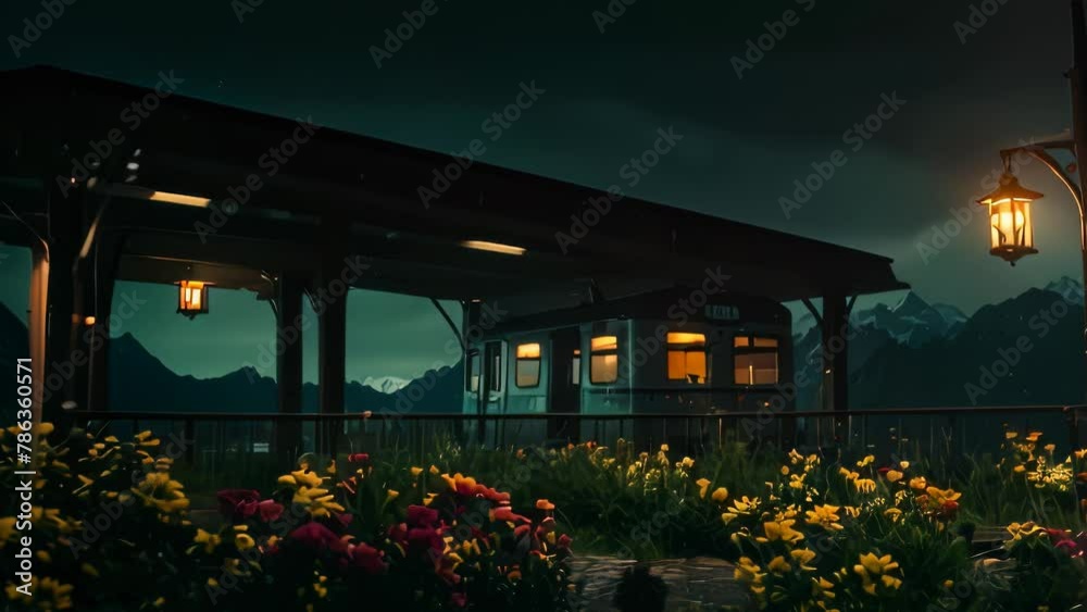 Video animation of Mountain View Terrace at Dusk. It features a covered ...