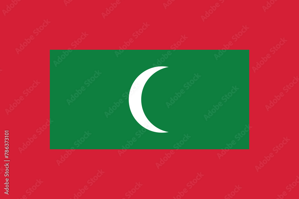 Vecteur Stock National Flag of the Maldives original size and colors ...