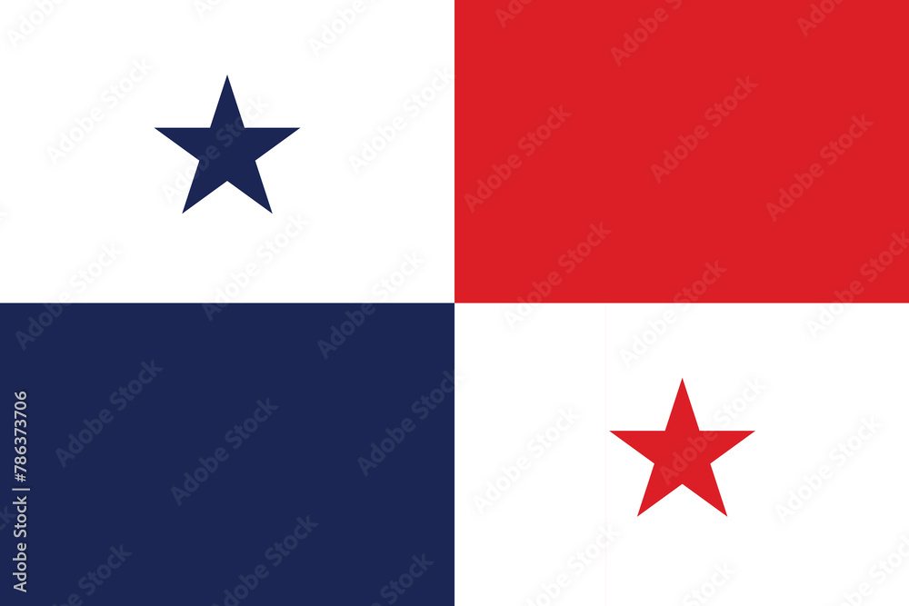 National flag of Panama original size and colors vector illustration ...