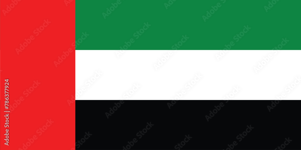 National flag of United Arab Emirates original size and colors vector ...