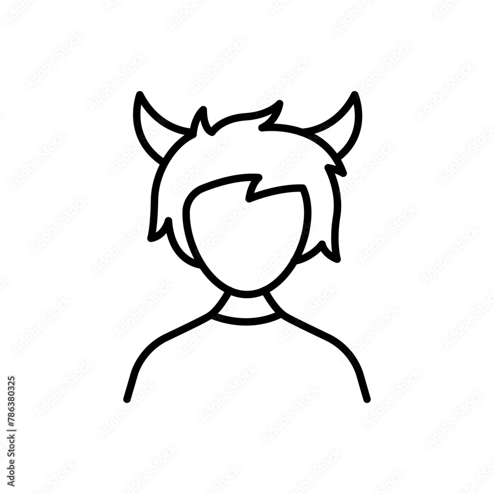 Devil people outline icons, minimalist vector illustration ,simple ...
