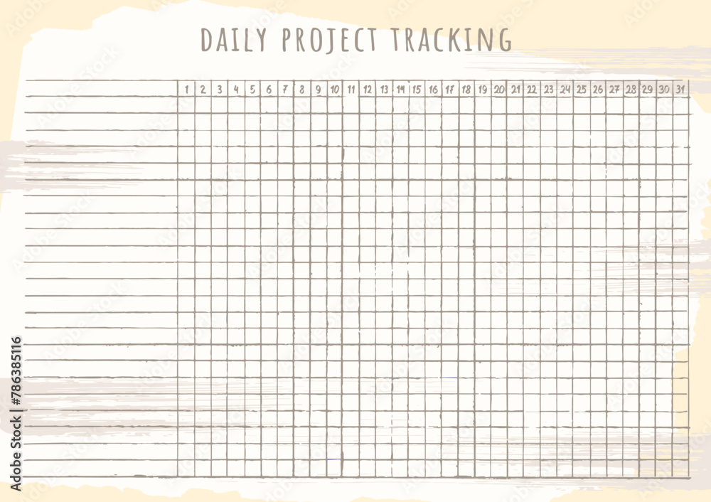 Daily Project Tracking design, monthly planner blank on pastel ...
