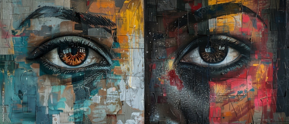 Craft an innovative visual representation of a community bonded by a ...