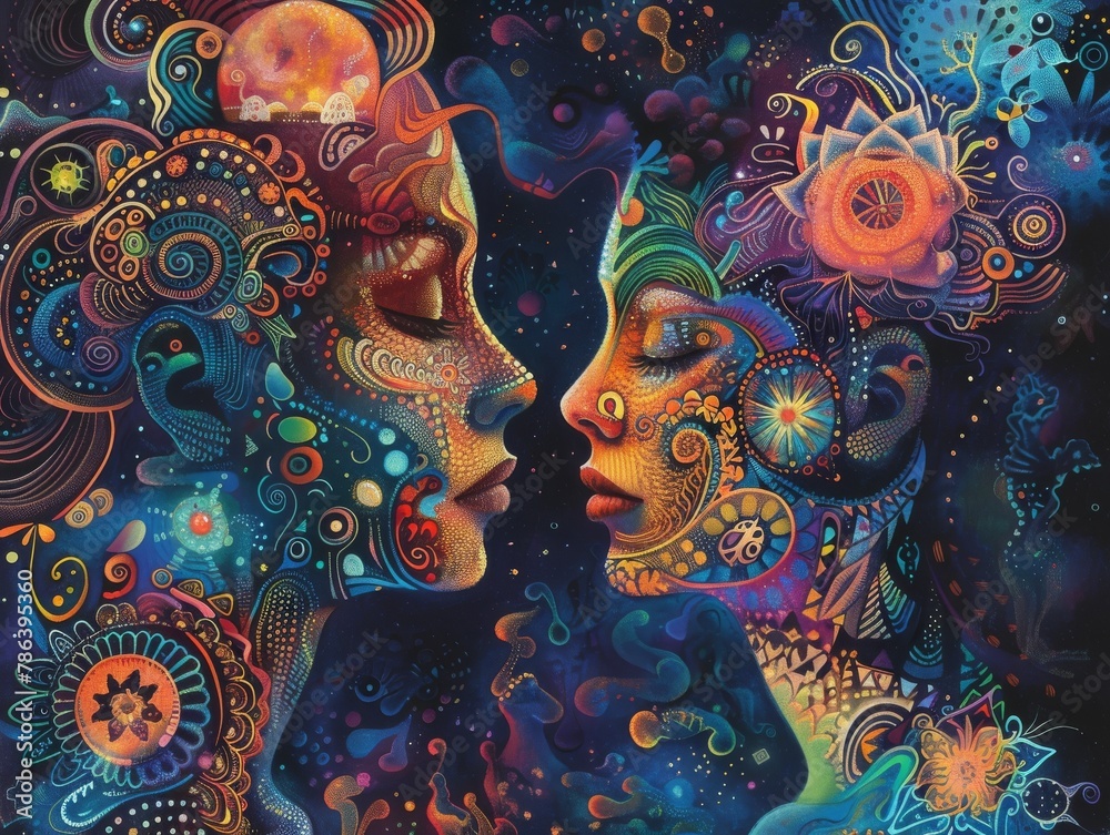 Illustrate a scene where individuals from different eras are exchanging ...