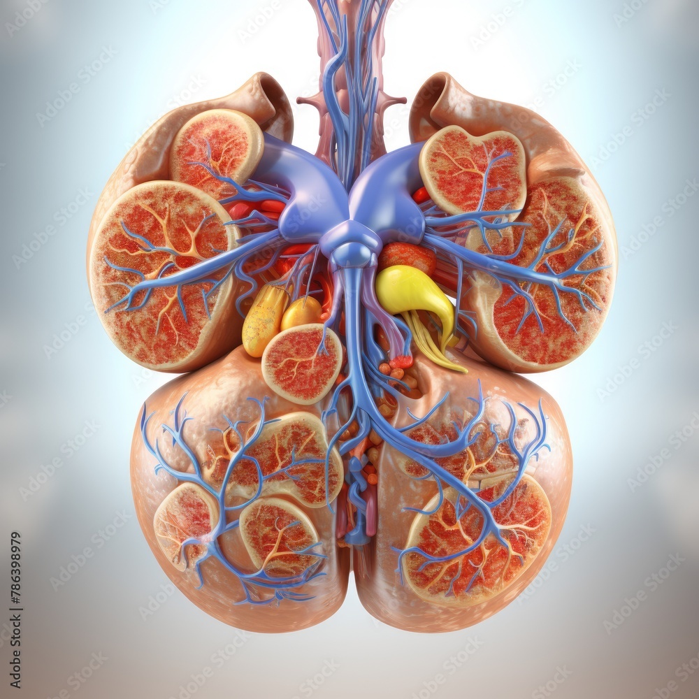 3D illustration of the human prostate gland, detailing its anatomy and ...