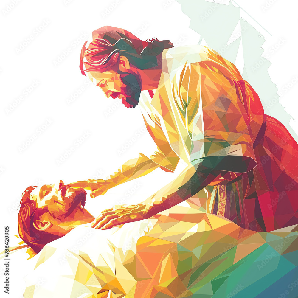 Interesting angle-view pose shot. Illustration Thai art style graphic ...