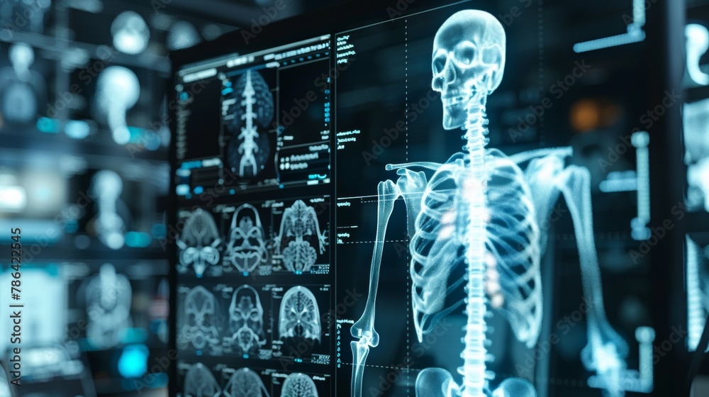 digital x-ray human body holographic scan projection,DXA bone density ...