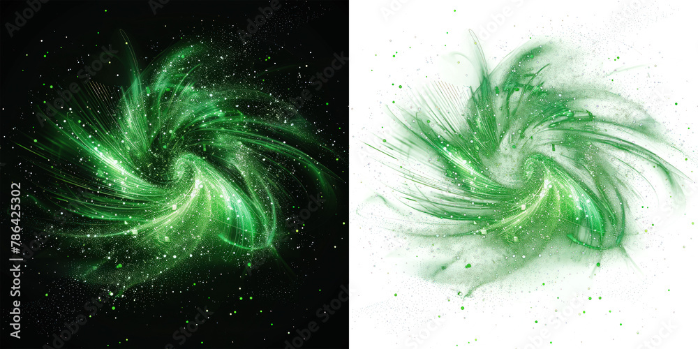 glowing electric green lightning round frame with plasma portal ...