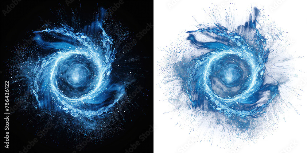 glowing electric blue lightning round frame with plasma portal ...