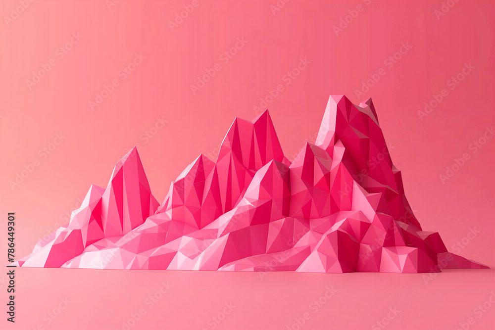 3D render clay style of a chart graph isolated on pure solid background ...