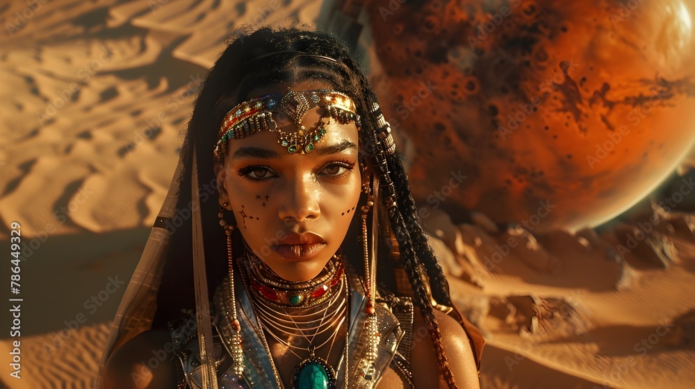Tribal Warrior in Crystal Armor Enchants Mars with Cinematic Grace ...