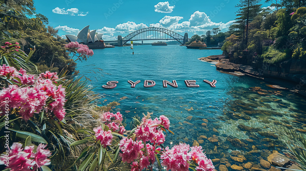 Postcard. An artistic rendering of the Sydney Opera House with the ...