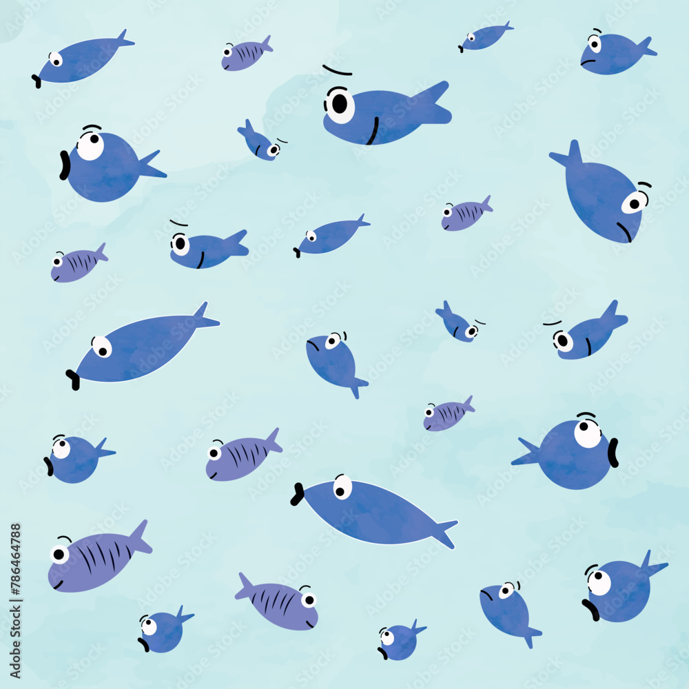 Vector illustration of cute fish set Stock Vector | Adobe Stock