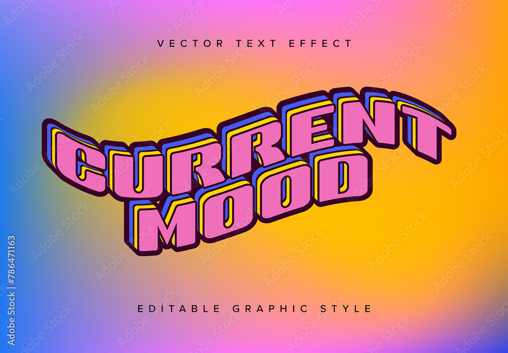 Colourful Wavy Text Effect Mockup Stock Template | Adobe Stock
