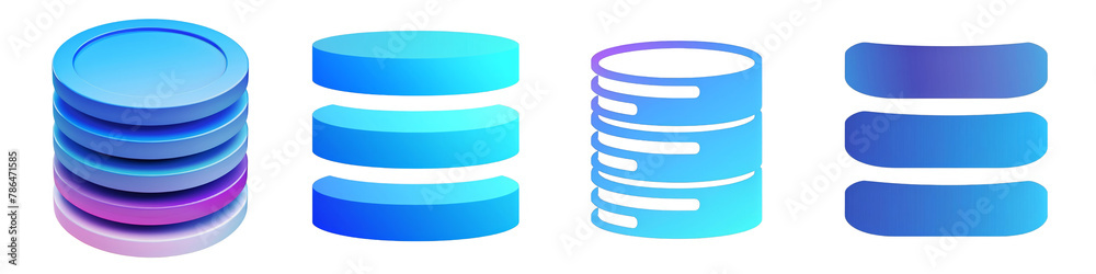 Database clipart collection, symbol, logos, icons isolated on ...