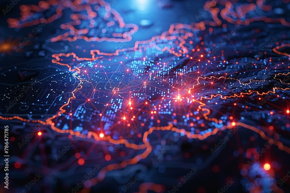 Advanced digital network map of France with emphasis on connectivity ...