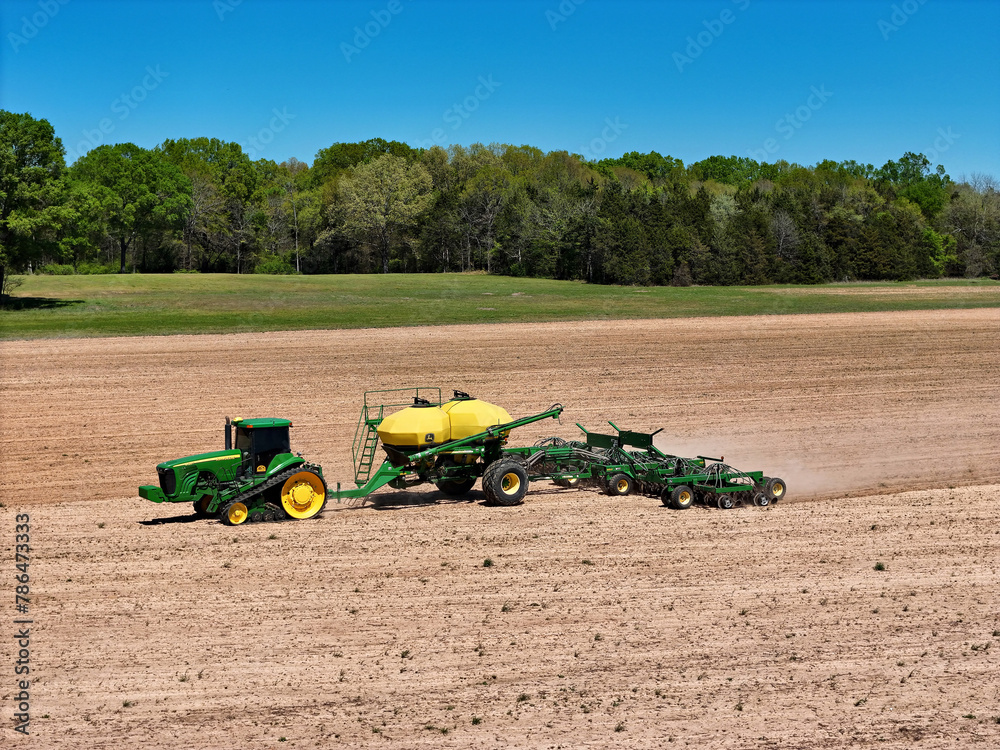 CONWAY, ARKANSAS - USA - April 4, 2024: John Deere 8420T tractor ...