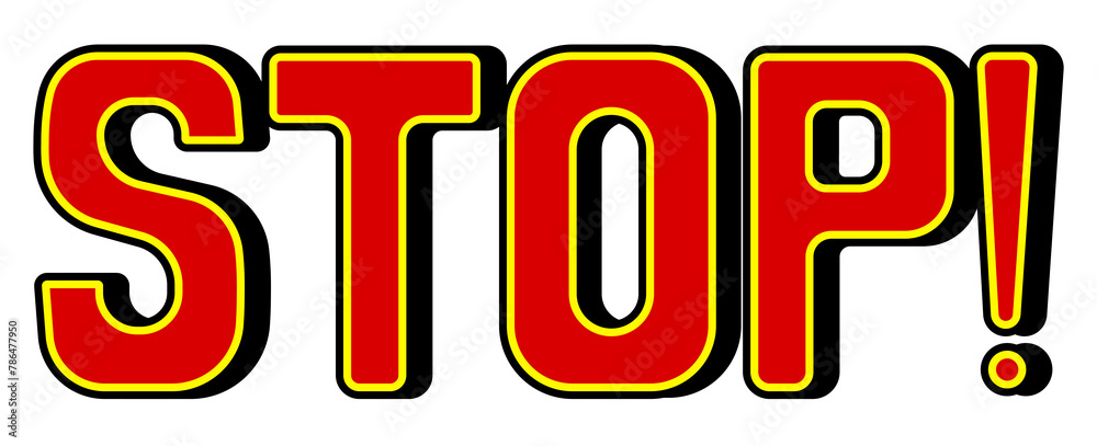 Stop word pop art retro PNG illustration. Isolated image on white ...