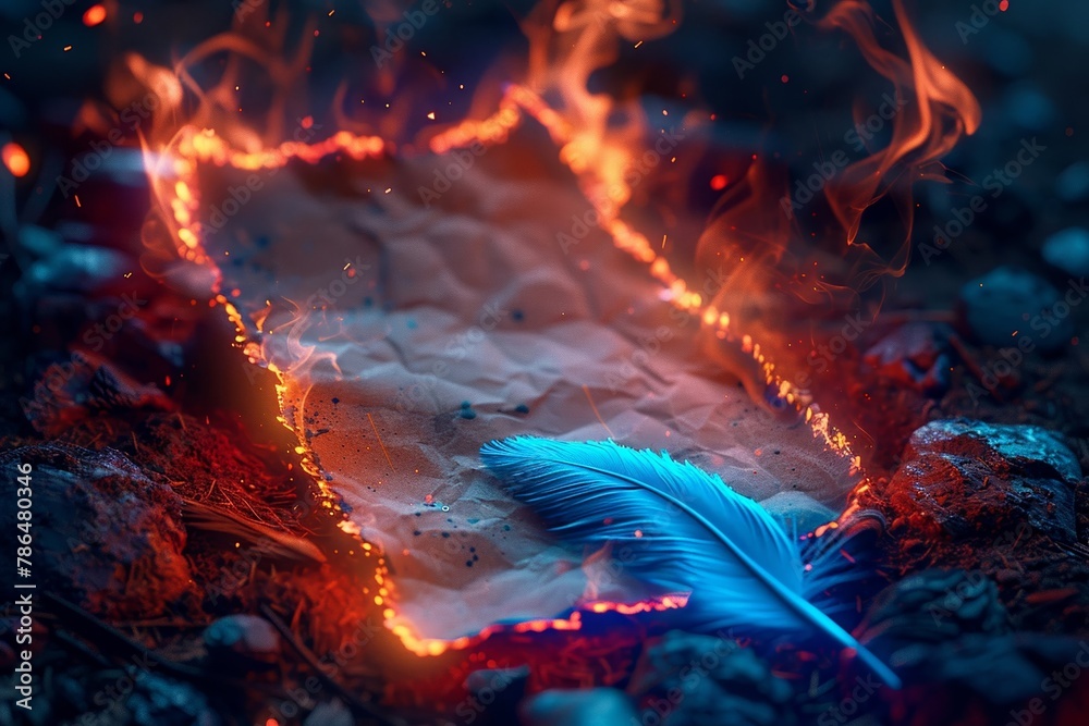 The ethereal feather glided gracefully over the sheet of paper, leaving ...