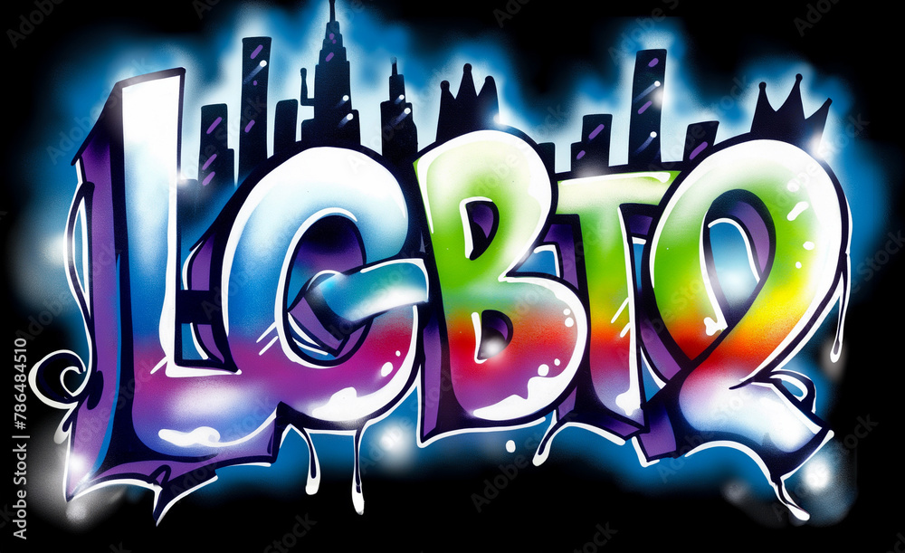 LGBTQ - graffiti style inscription. Spray painted tag, street art ...
