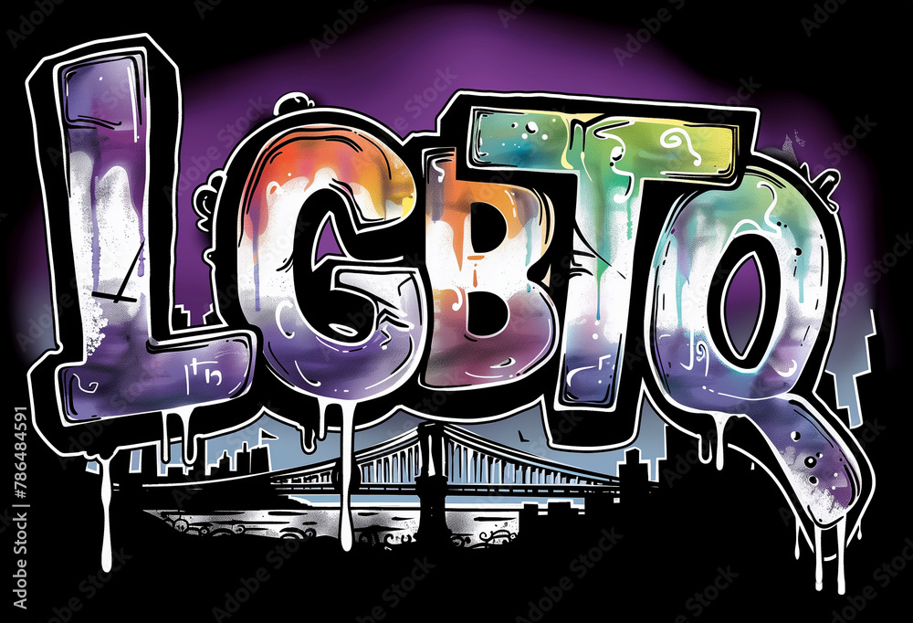 LGBTQ - graffiti style inscription. Spray painted tag, street art ...