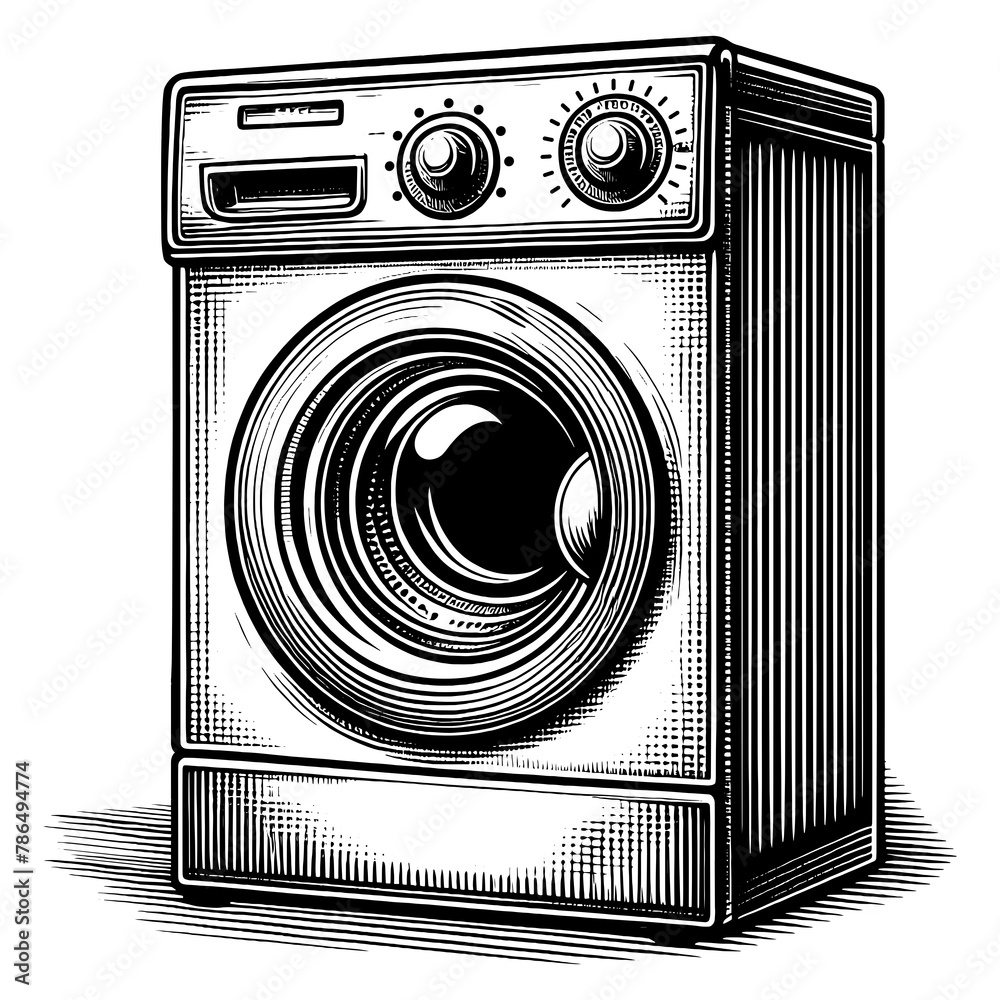 washing machine, ideal for themes of retro appliances and laundry ...
