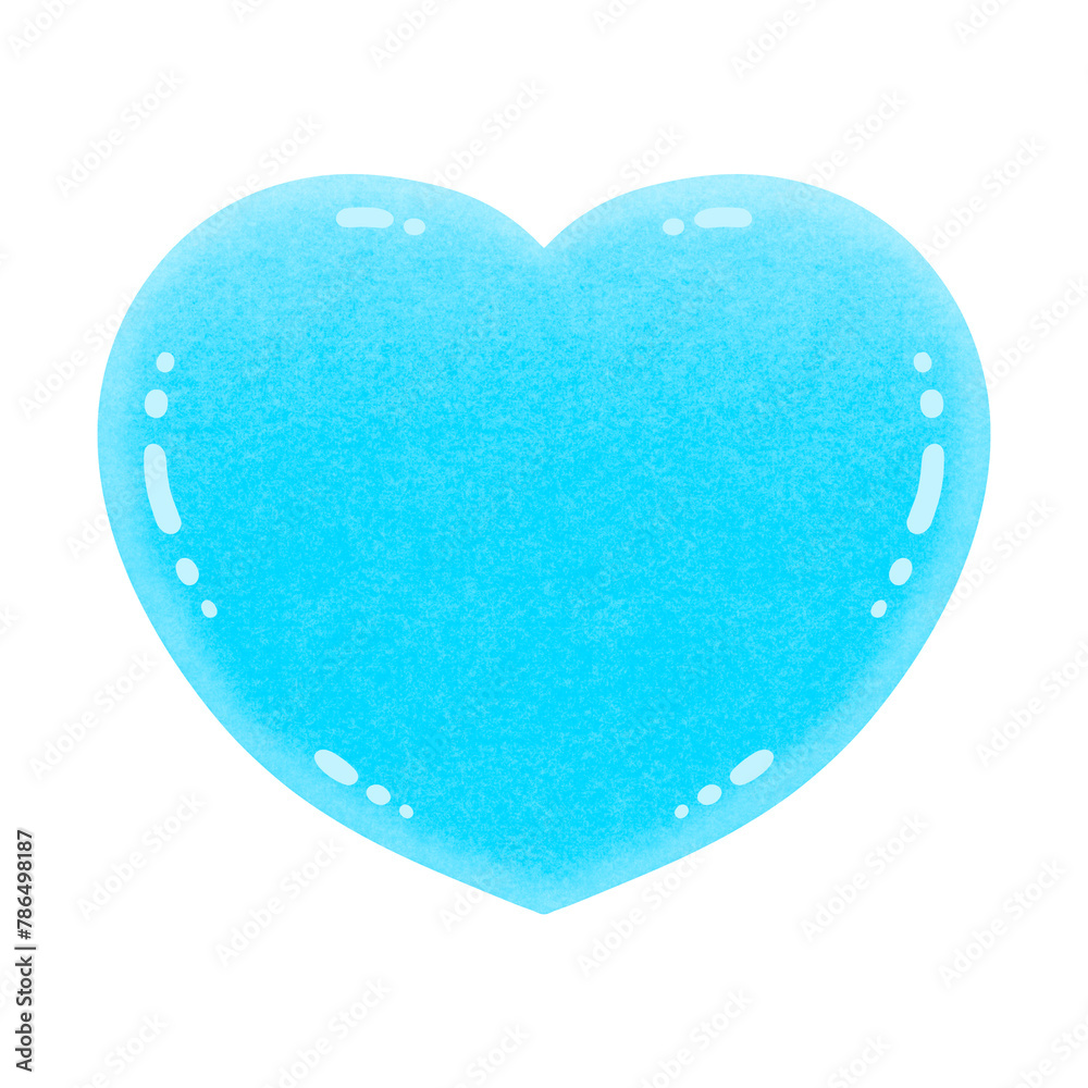 Shiny Blue Heart Cartoon illustration Cute Heart Cartoon illustration ...