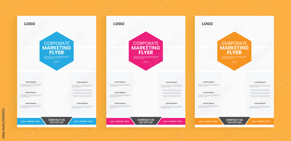 Corporate flier design layout. Business marketing a4 flyer, a4 handout ...