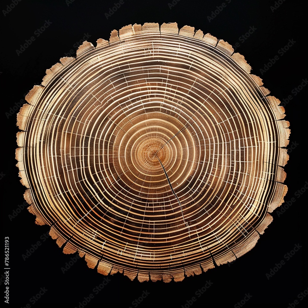Tree Rings, A crosssection of a tree trunk, highlighting the rings that ...