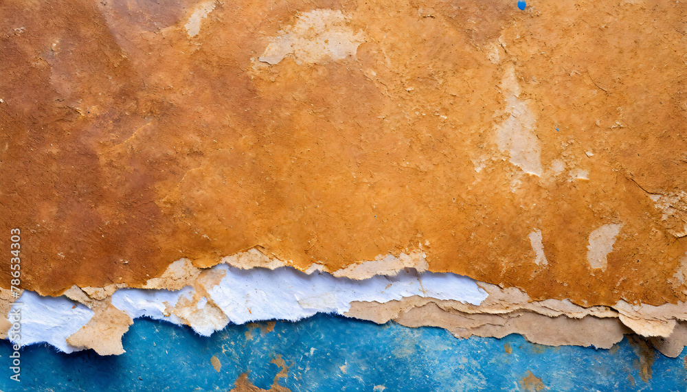 An old, Aged, torn paper texture with ragged edges and spots. revealing ...