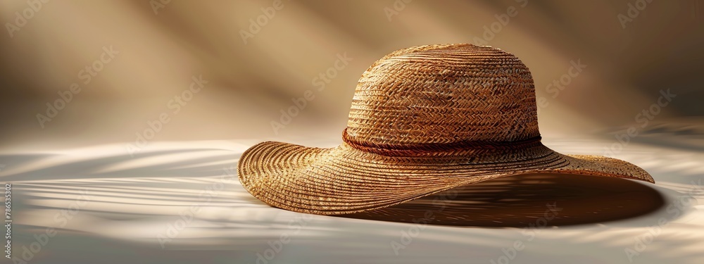 Craft a 3D rendering of a beach hat clipart with ultra-realistic ...