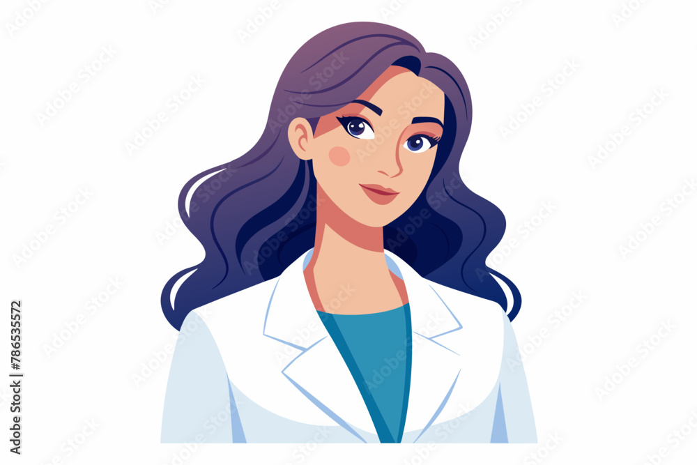 Beautiful Women Doctor Vector in White Coat. Stock Vector | Adobe Stock