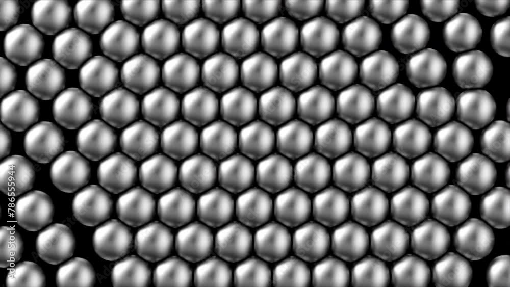Forming Strong Nanostructure of Metal Spheres, 3D Animation 4K Ultra HD ...