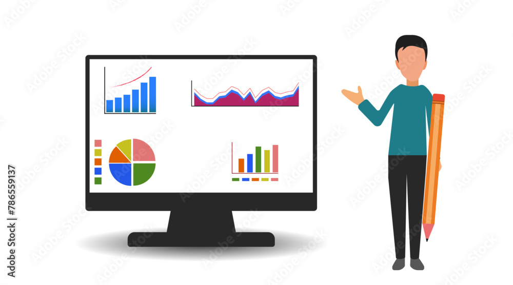 Economic analysis charts.Different types of charts.data and analysis ...