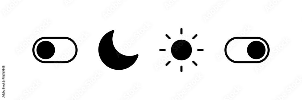 On Off toggle switch buttons. day night switch toggle - dark mode ...
