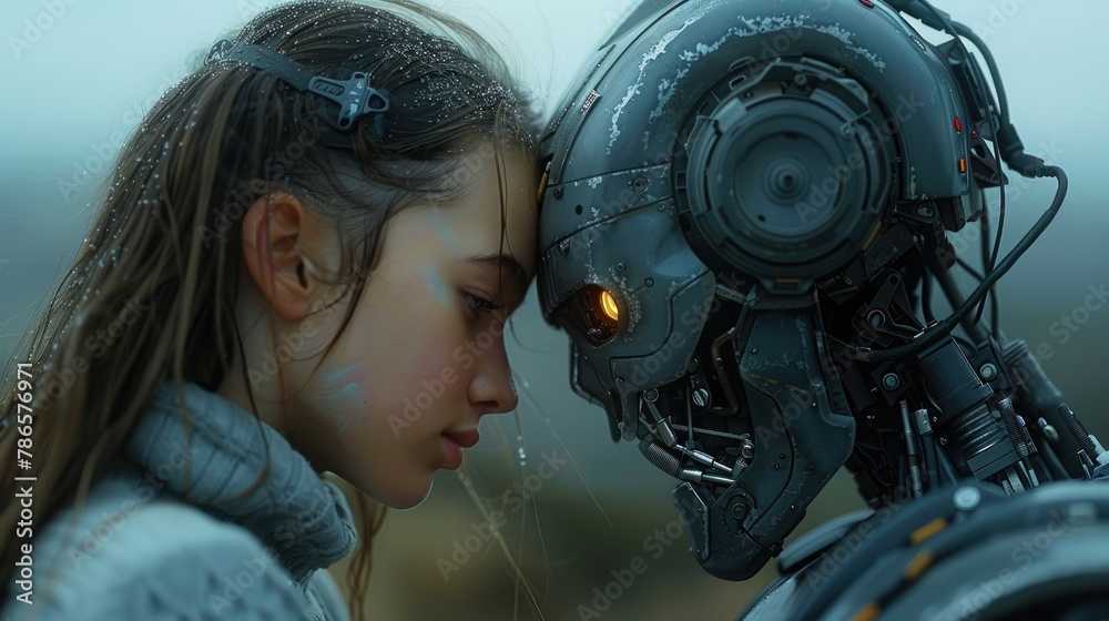 Love and kisses of the most beautiful girl and cyborg outfit in ...