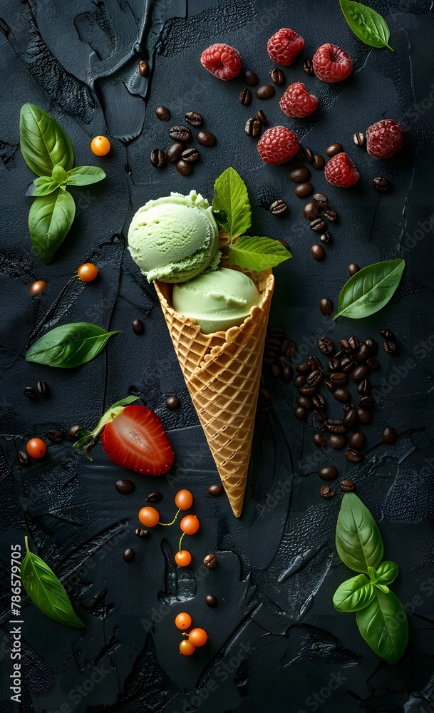 professional menu design, dark coffee bar with a photo of the ...