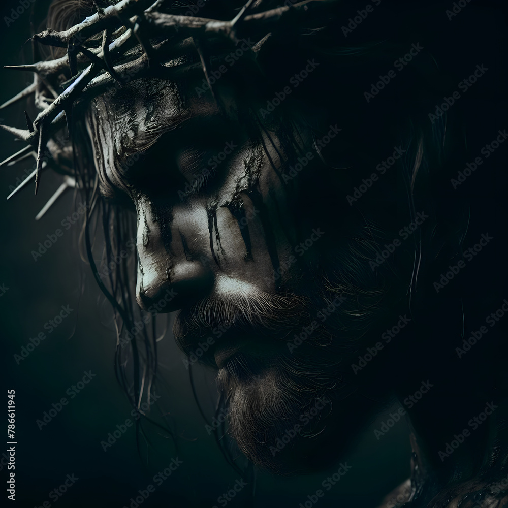 Jesus Christ crucified image Stock Illustration | Adobe Stock